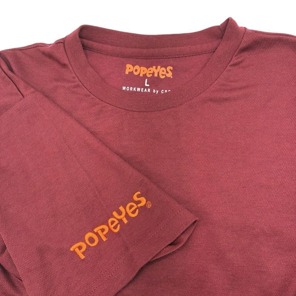 Popeyes | Shirts | Popeyes Chicken Workwear Cse Burgundyred Short ...